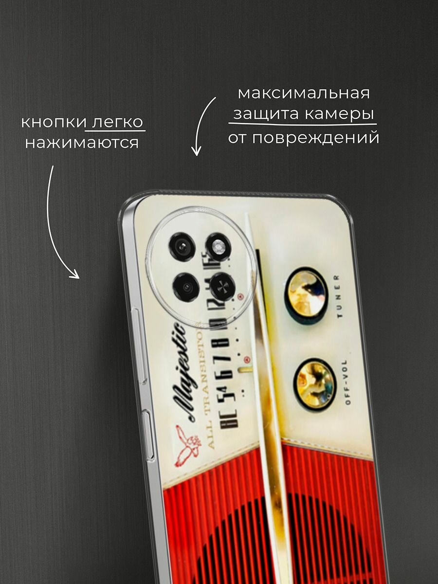 Силиконовый чехол на Itel S23 / Ител S23 с принтом "Радио" — фото 1