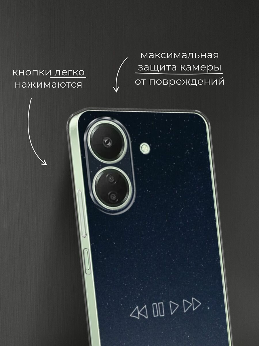 Чехол на Xiaomi Redmi 13C/Poco C65 / Сяоми Редми 13C/Поко С65 с принтом "Космическая музыка" — фото 1