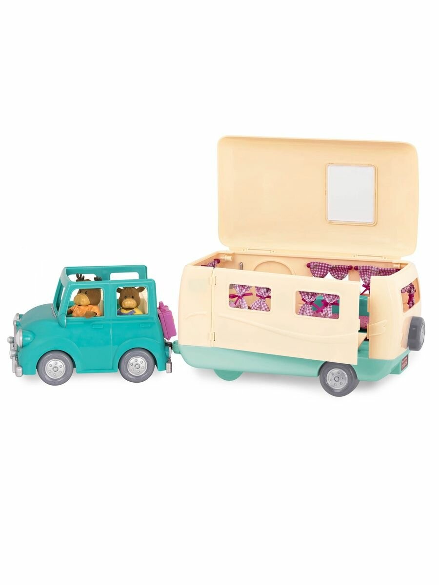 LIL WOODZEEZ Игровой набор Дом на колёсах с аксессуарами, голубой для детей от 3 лет