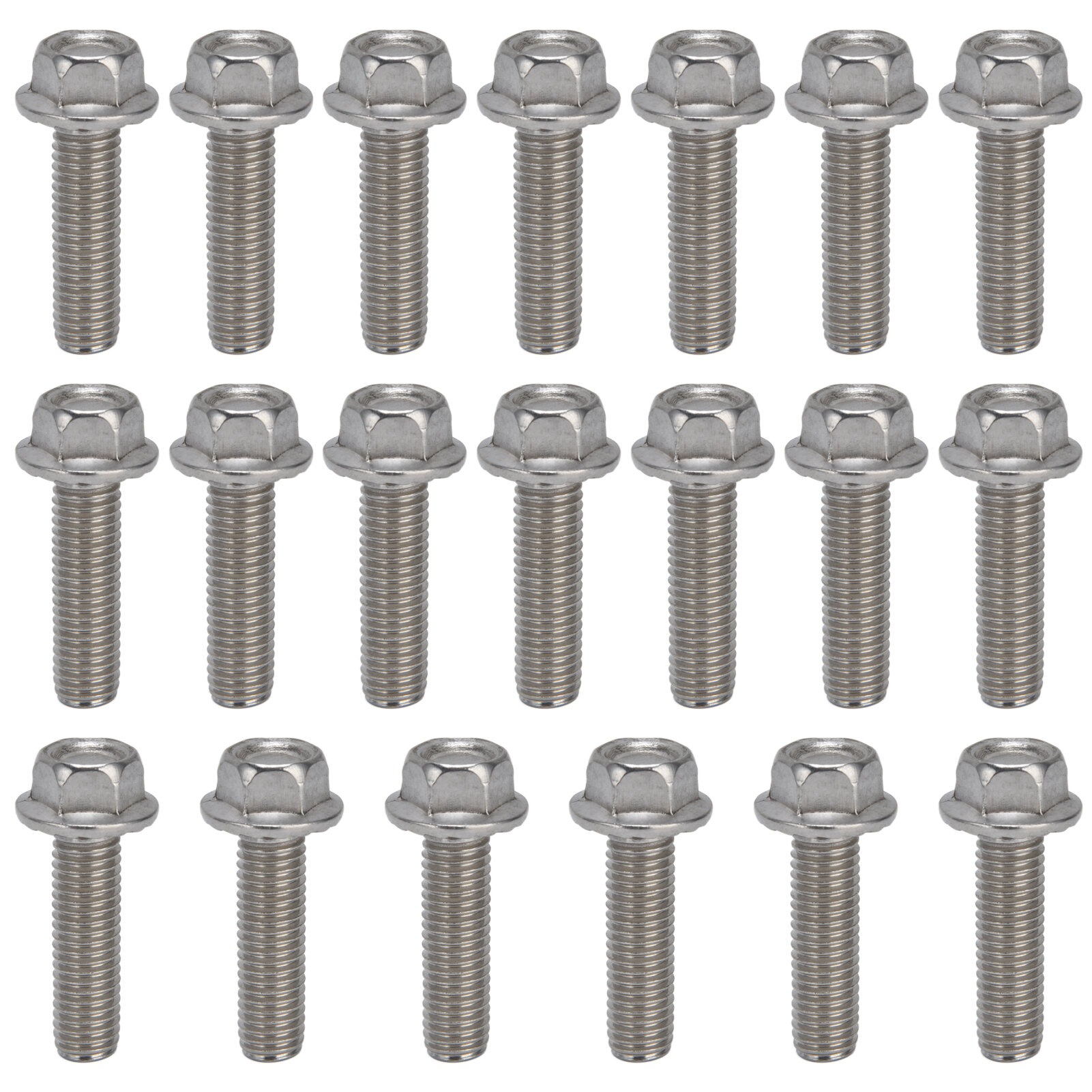 20 шт. болтов с шестигранной головкой M10x1,5 с фланцем, нержавеющая сталь A2-70, с прокладкой DIN 6921 M10x40, прочные, устойчивые к коррозии