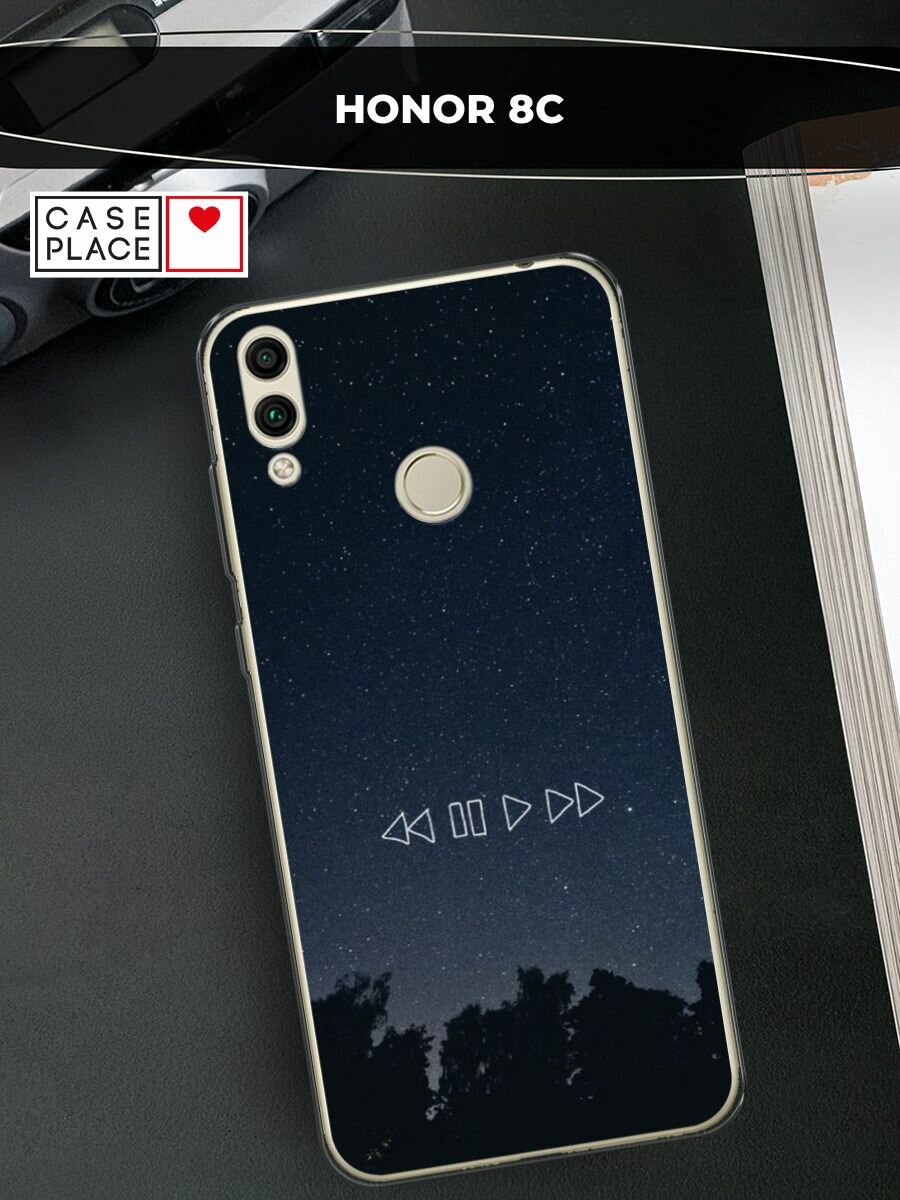 Силиконовый чехол на Honor 8C / Хонор 8С с принтом "Космическая музыка"