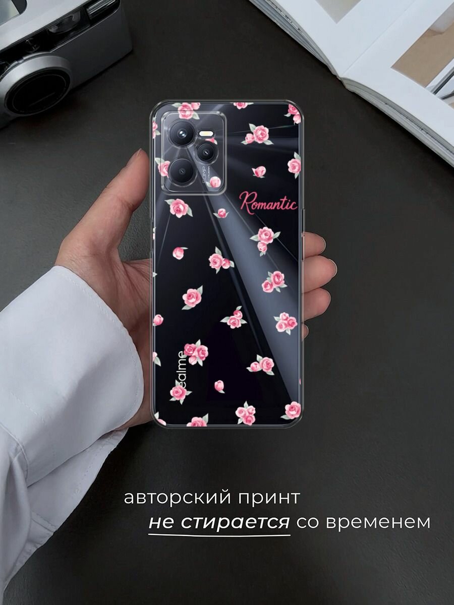 Чехол на Realme C35 / Реалми C35 с принтом "Romantic 2", прозрачный — фото 1