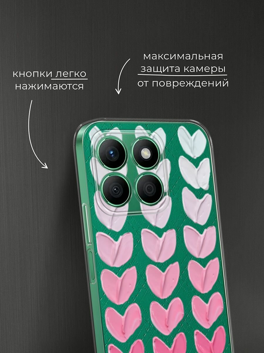 Чехол на Honor X8B / Хонор X8B с принтом "Градиент из сердечек" — фото 1