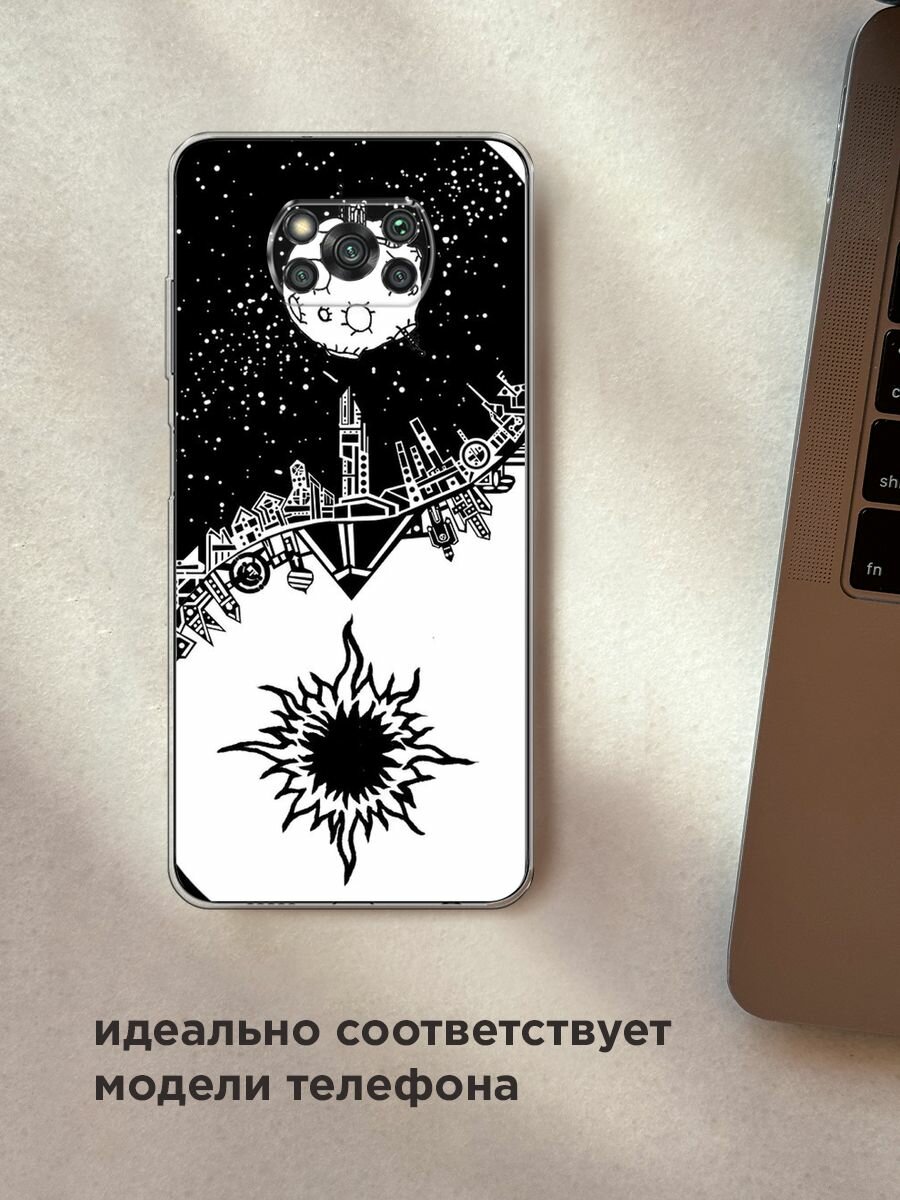 Чехол на Xiaomi Poco X3/X3 Pro / Поко X3/X3 Pro с принтом "Инь янь геометрия" — фото 1