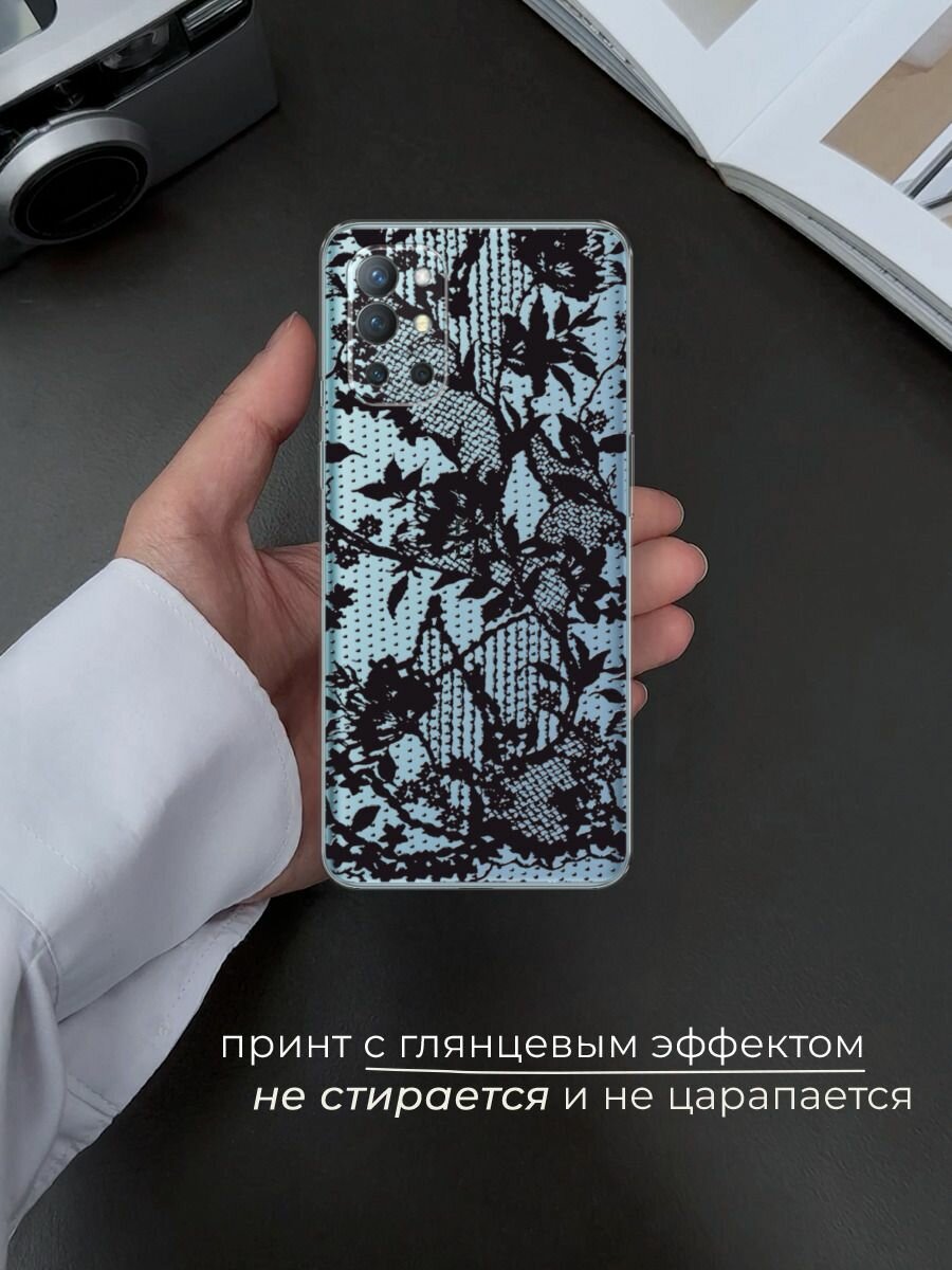 Чехол на OnePlus 9R / ВанПлас 9R с принтом "Черная сетка" — фото 1