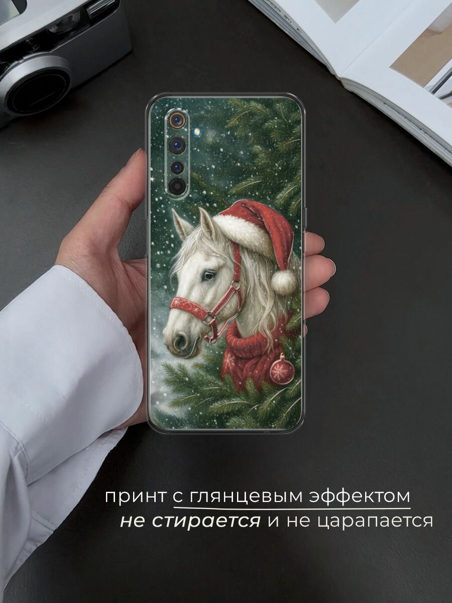 Чехол на Realme 6 Pro / Реалми 6 Про с принтом "Белый сказочный конь 2" — фото 1