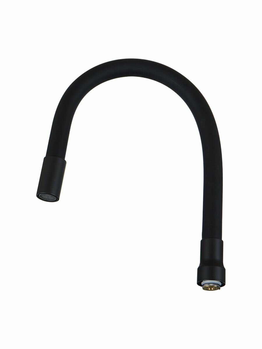 Melodia Della Vita Излив гибкий LUXE чёрный с чёрной гайкой и аэратором 49см MELODIA MKP20925