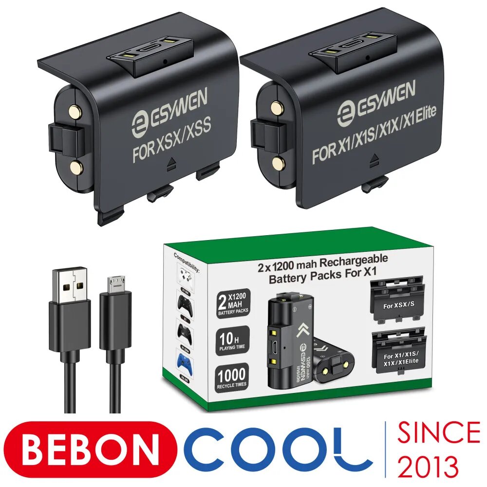 2X120 аккумуляторные батареи 0 мАч для Xbox серии X | S/Xbox One X/S + 4 аккумуляторных чехла для Xbox One, комплект зарядных устройств с USB-кабелем