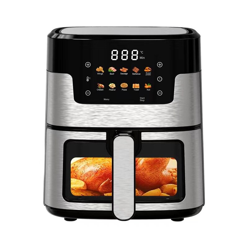 Нержавеющая сталь Air Fryer бытовой многофункциональный Smart сенсорный экран Air Fryer Нет дыма