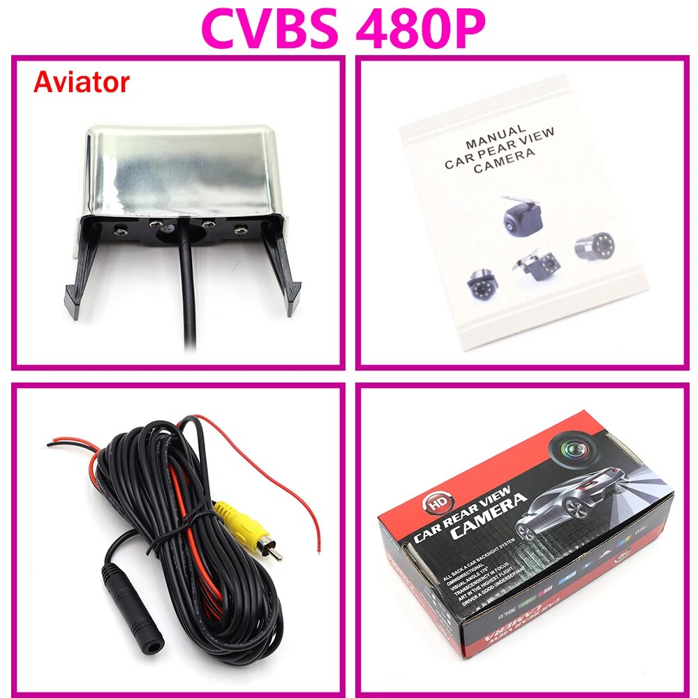 ZJCGO AHD CVBS 1080P 170 ° Автомобильный логотип, парковочная камера переднего вида для Lincoln Corsair Navigator Aviator, CVBS 480P Aviator