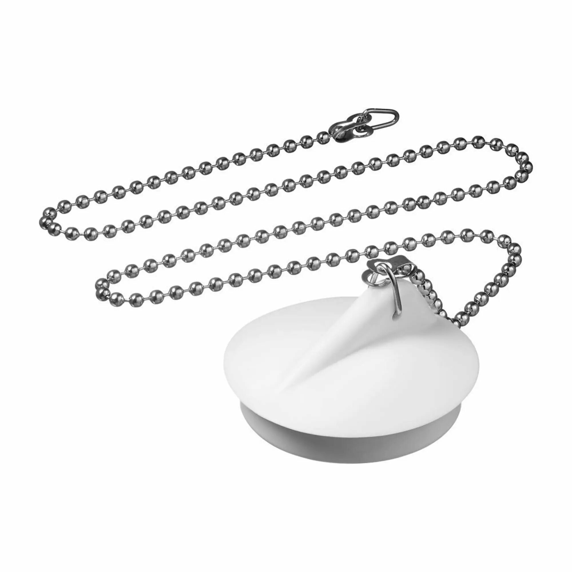 Дтрд пробка для ванны ø40 мм с цепочкой, белого цвета, для стандартного слива ванны