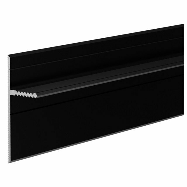 Плт плинтус алюминиевый теневой 44 черный 2,5 м монтажный декоративный элемент для пола