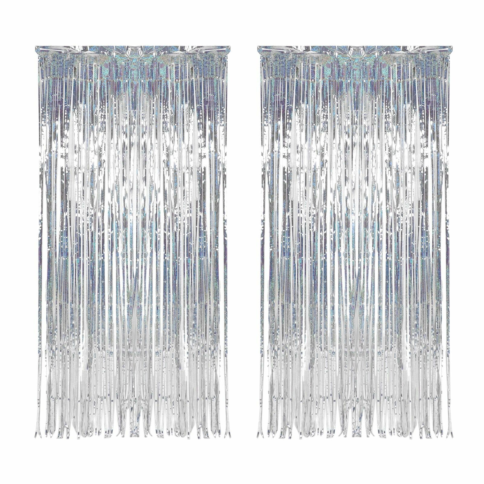 2 шт. бахрома из фольги, занавеска с бахромой, фон для свадьбы, помолвки, девичника, дня рождения, сценического декора, серебро