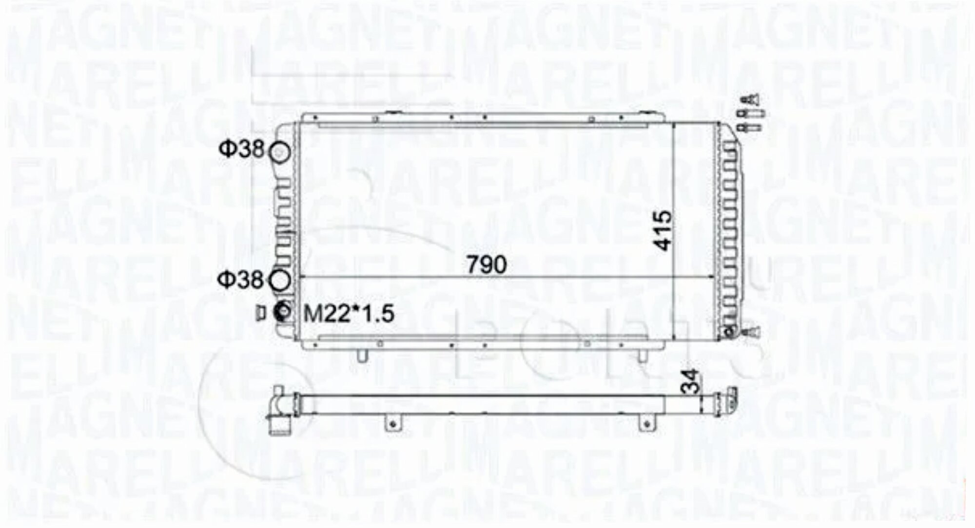 Радиатор, охлаждение двигателя MAGNETI MARELLI 350213157800