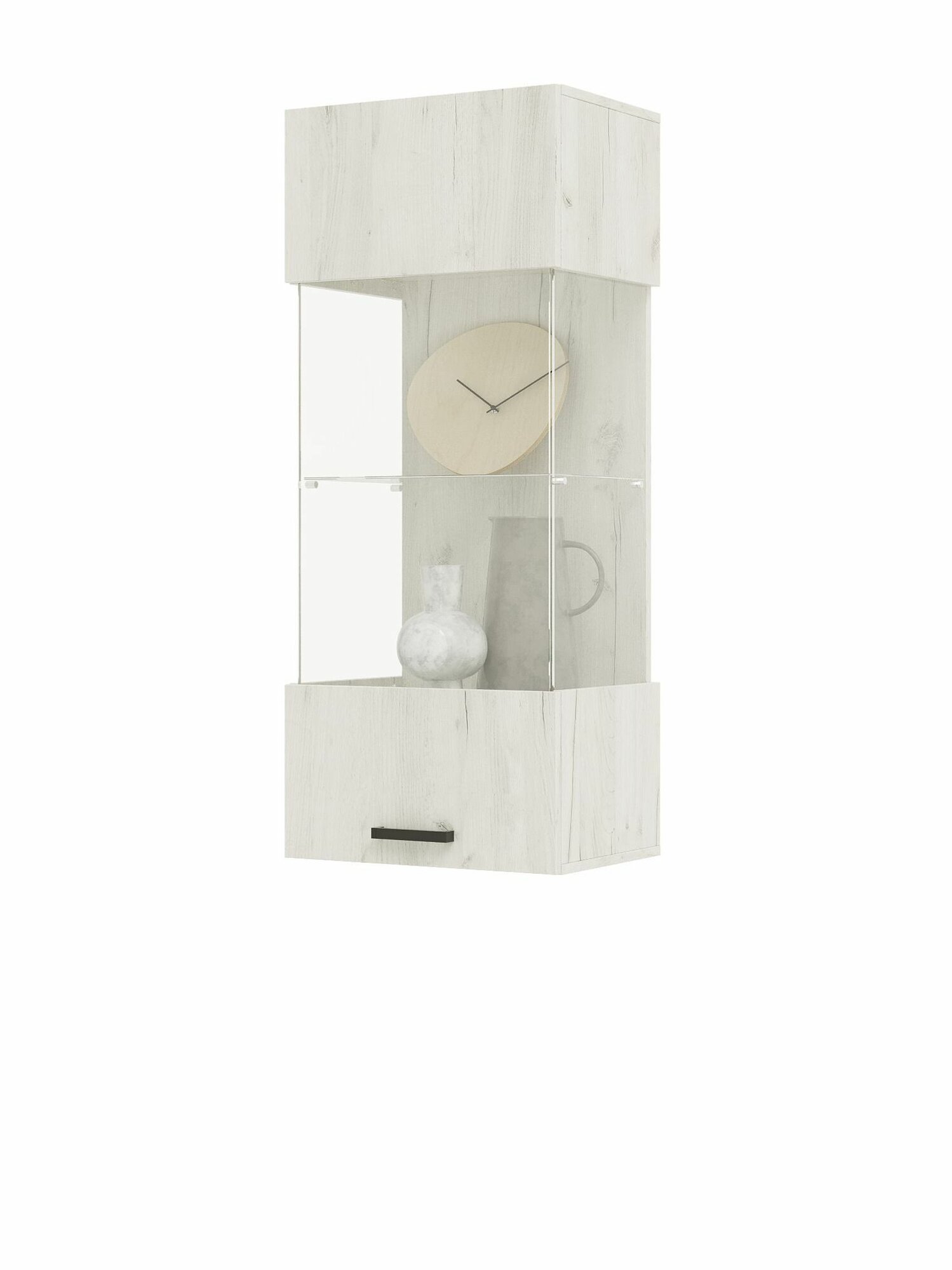 Шкаф стекло навесной Алтея 500х1200х346 (Дуб крафт Белый)