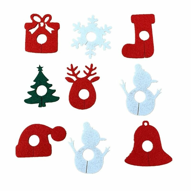 Фетровые кольца для бокалов на Рождество