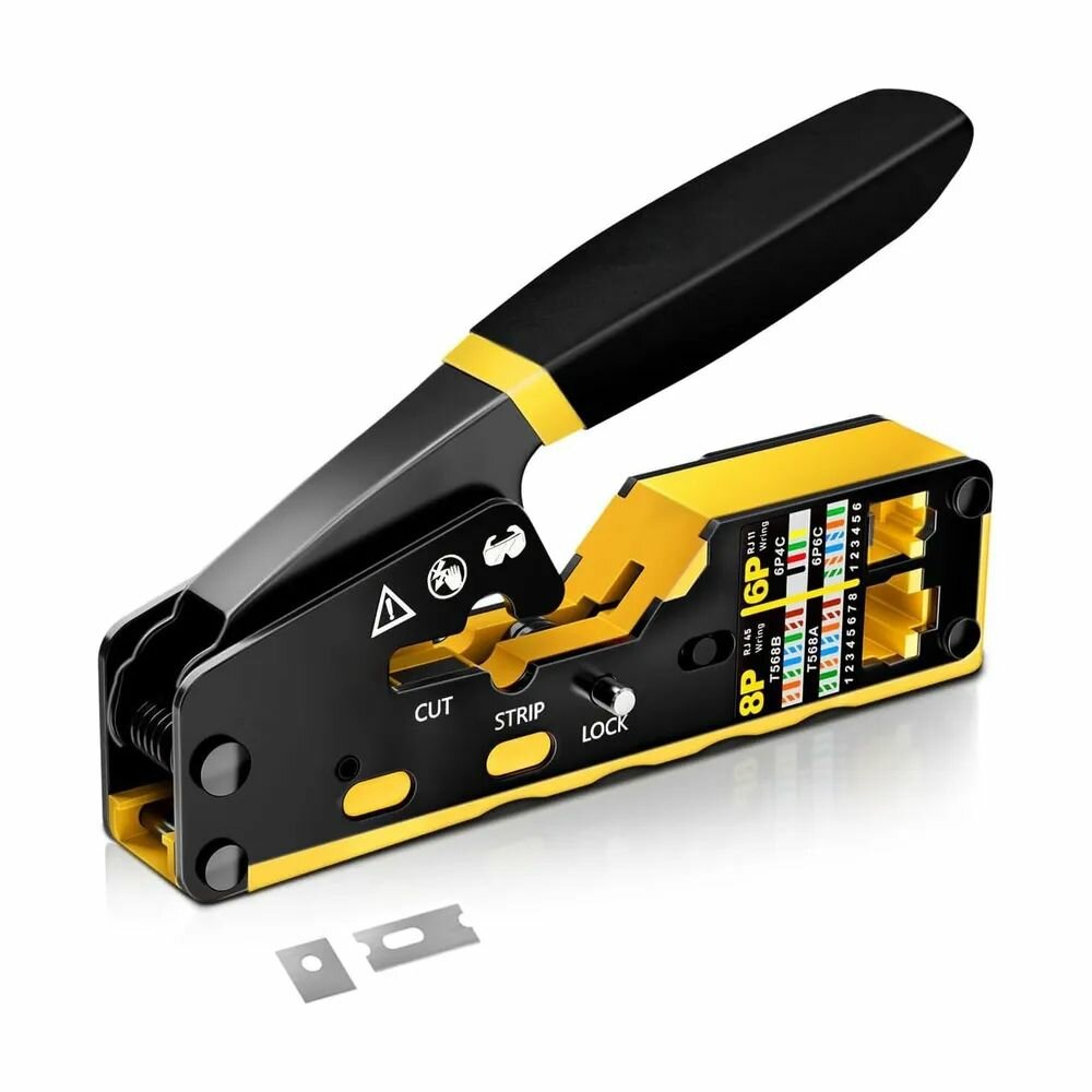 Инструмент обжимной для коннекторов со сквозным отверстием rj45/ Кримпер для обжима витой пары