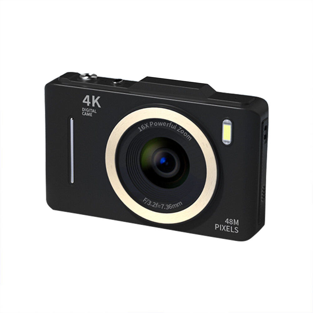 Цифровая камера 4K Видеокамера 48MP Экран 2.8 дюйма 16X Цифровой зум Автофокус Стабилизация изображения Детекция движения Встроенный фонарь Аккумулятор Подарок на день рождения Праздник Черный Белый Розовый