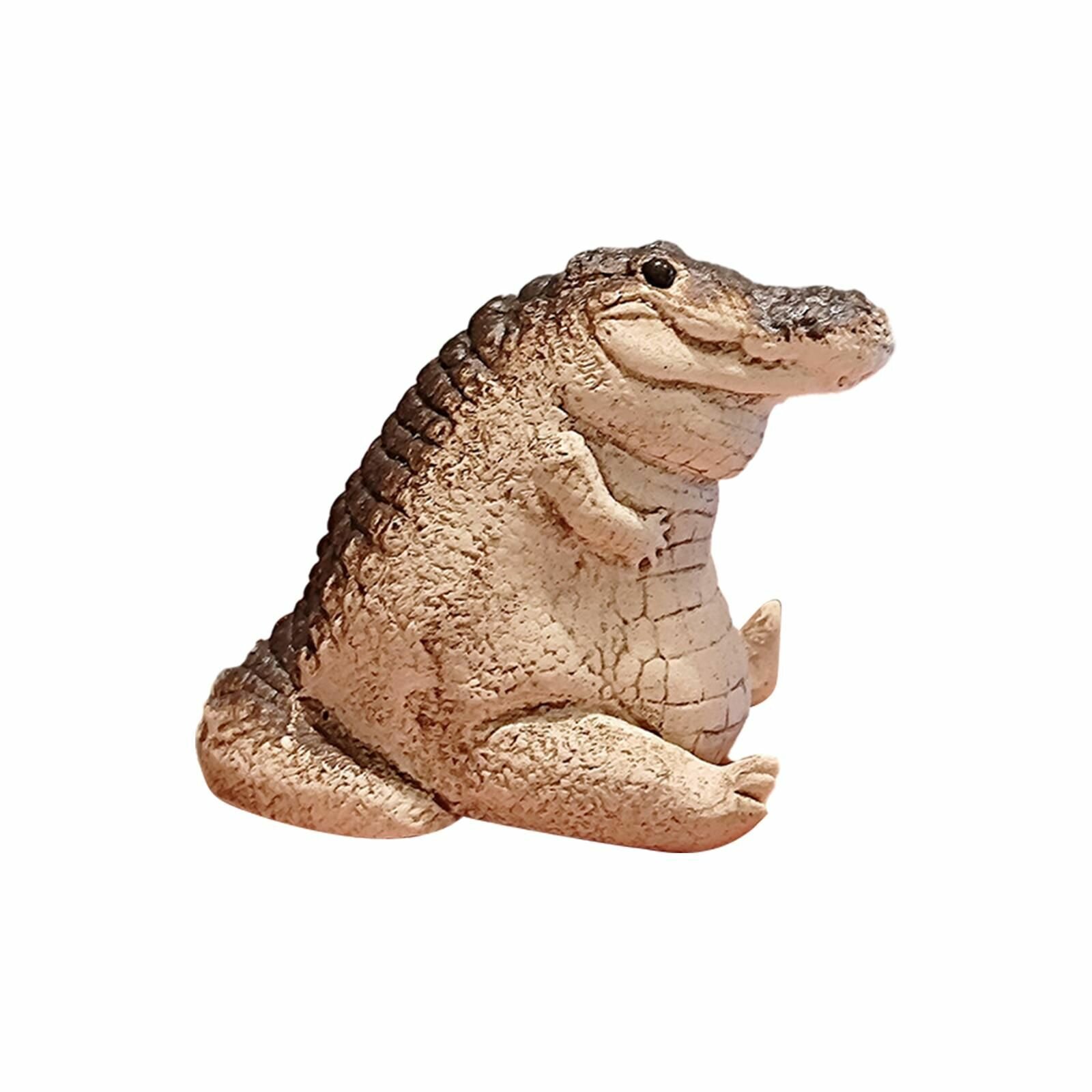 Декоративная фигурка крокодила для сада, прочная садовая скульптура из смолы, креативное украшение для двора и парка