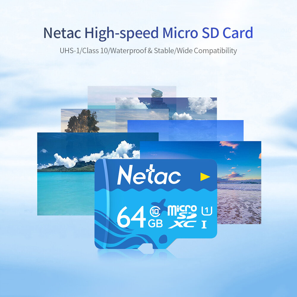 Карта памяти Netac TF 32 ГБ, карта Micro SD большой емкости UHS-1, высокоскоростная карта памяти класса 10 для камер, видеорегистраторов, мониторов, карта Micro SD