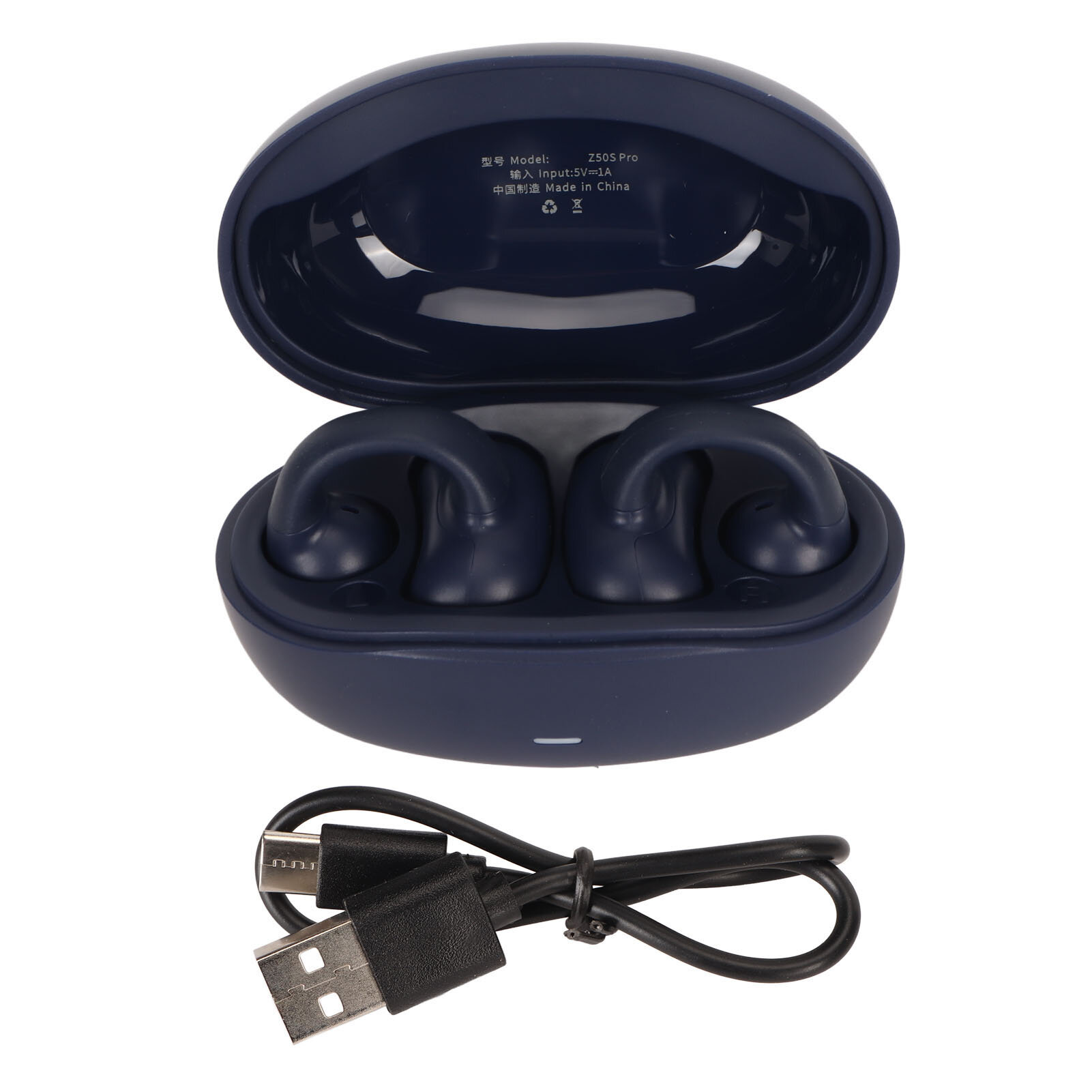 Наушники-клипсы Bluetooth, беспроводные, открытые, с защитой от воды IPX5, с футляром для зарядки, для iPhone, синие