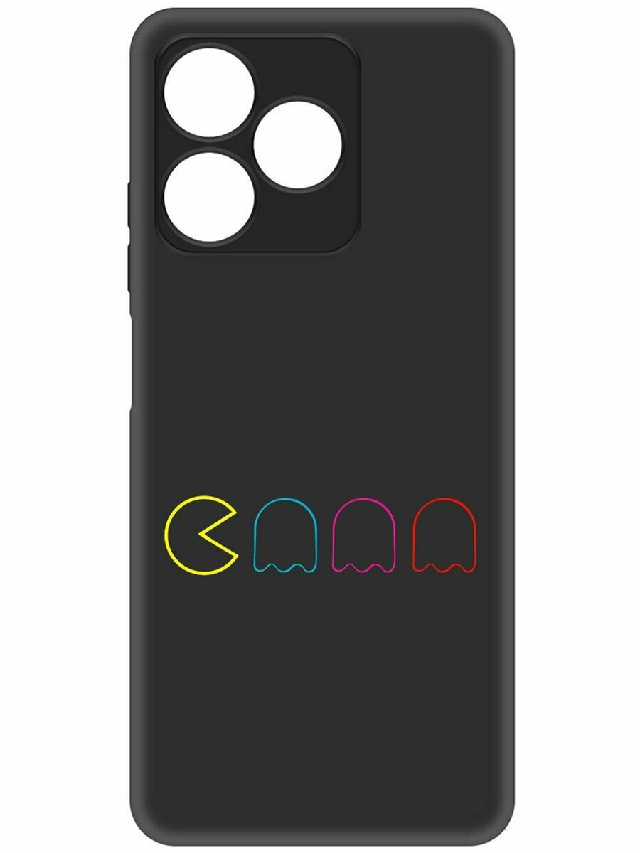 Чехол-накладка Krutoff Soft Case Пакман для Realme Note 50 черный