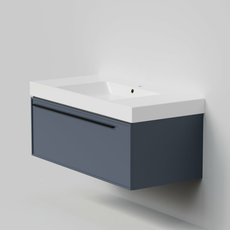 Тумба с раковиной La Fenice Elba 100 подвесная, blu grigio, раковина Cubo 100