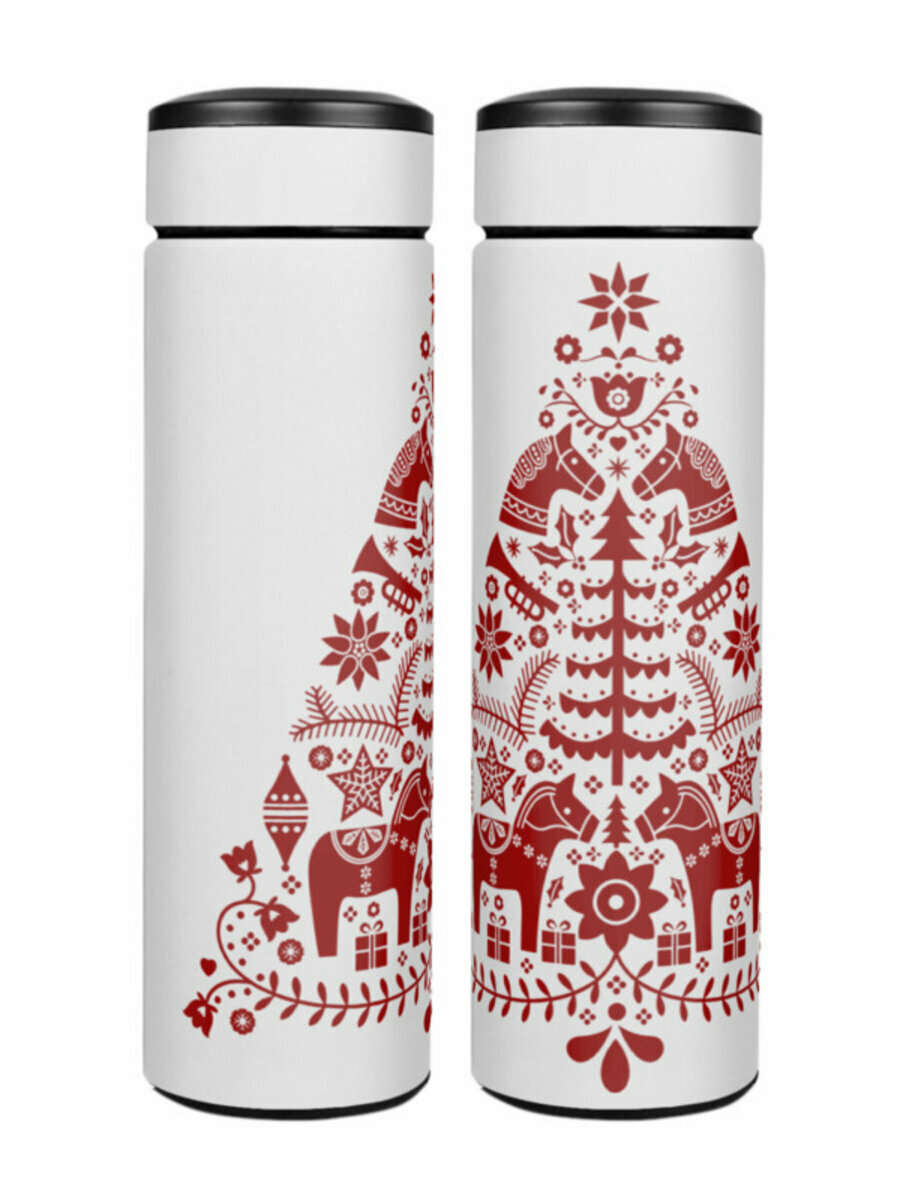 Термос «Новый Год Лошадь» (белый)