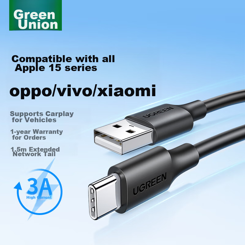 Lulian Совместимый Apple 16/15 зарядный кабель, кабель данных типа C, кабель USB-C для автомобиля Carplay, для IPhone