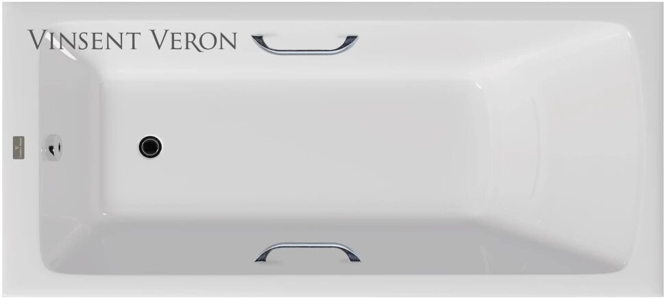 Ванна чугунная Vinsent Veron Kingston VKN1808050H/VH0012CH 180x80 см, с ручками, белый