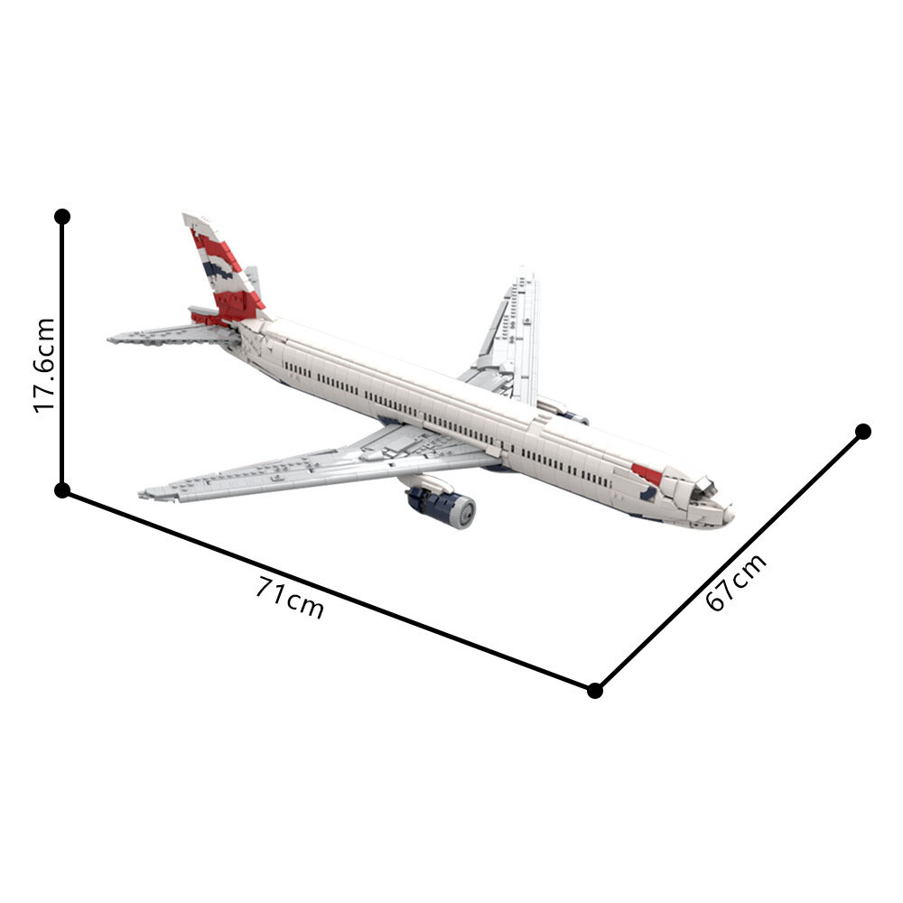 MOC-227119 Игрушка-строительный блок Boeing 777-300ER British Airways, совместимая с популярной трансграничной моделью LEGO