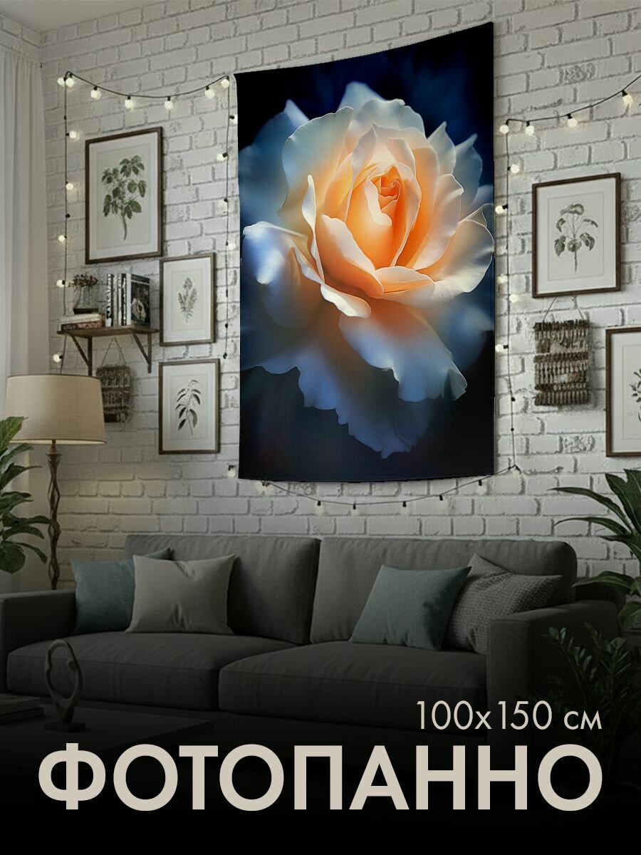 Панно тканевое PrintyFull / 100x150 см / цветочная грация