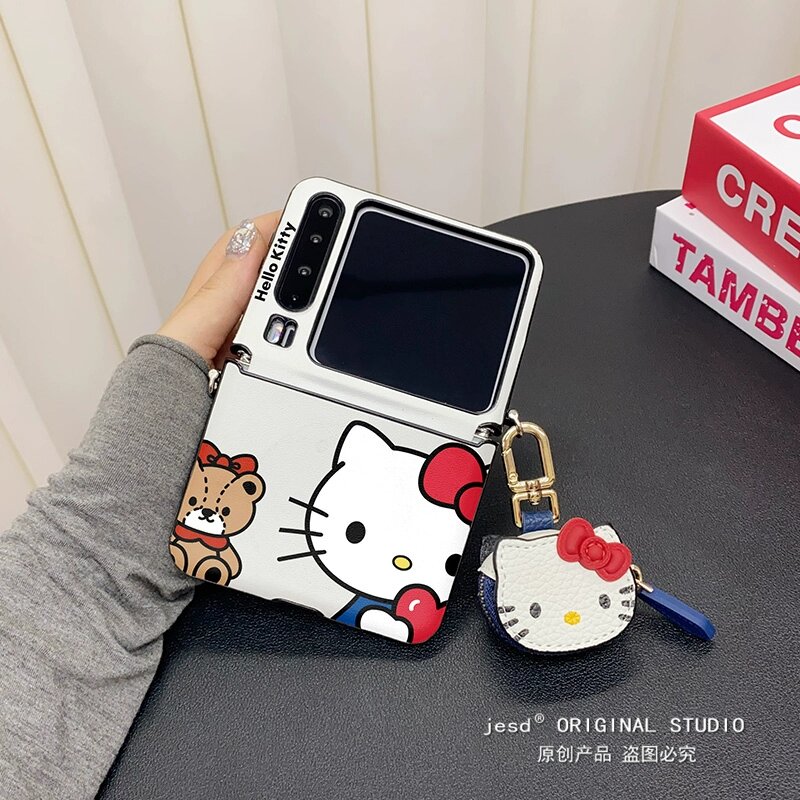 Чехол для Huawei Pura X с мини-сумочкой Kitty — без ремешка, складная защита для женщин, милый и практичный