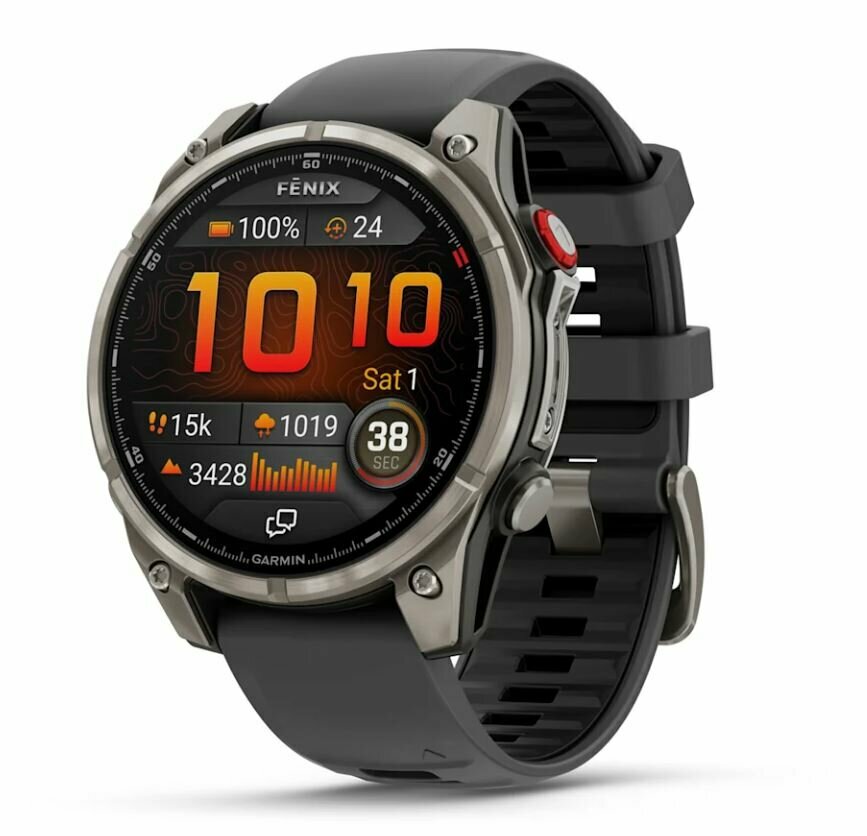 Garmin Fenix 8 Pro – 51 mm, AMOLED Sapphire, Titanium with Graphite/black silicone band