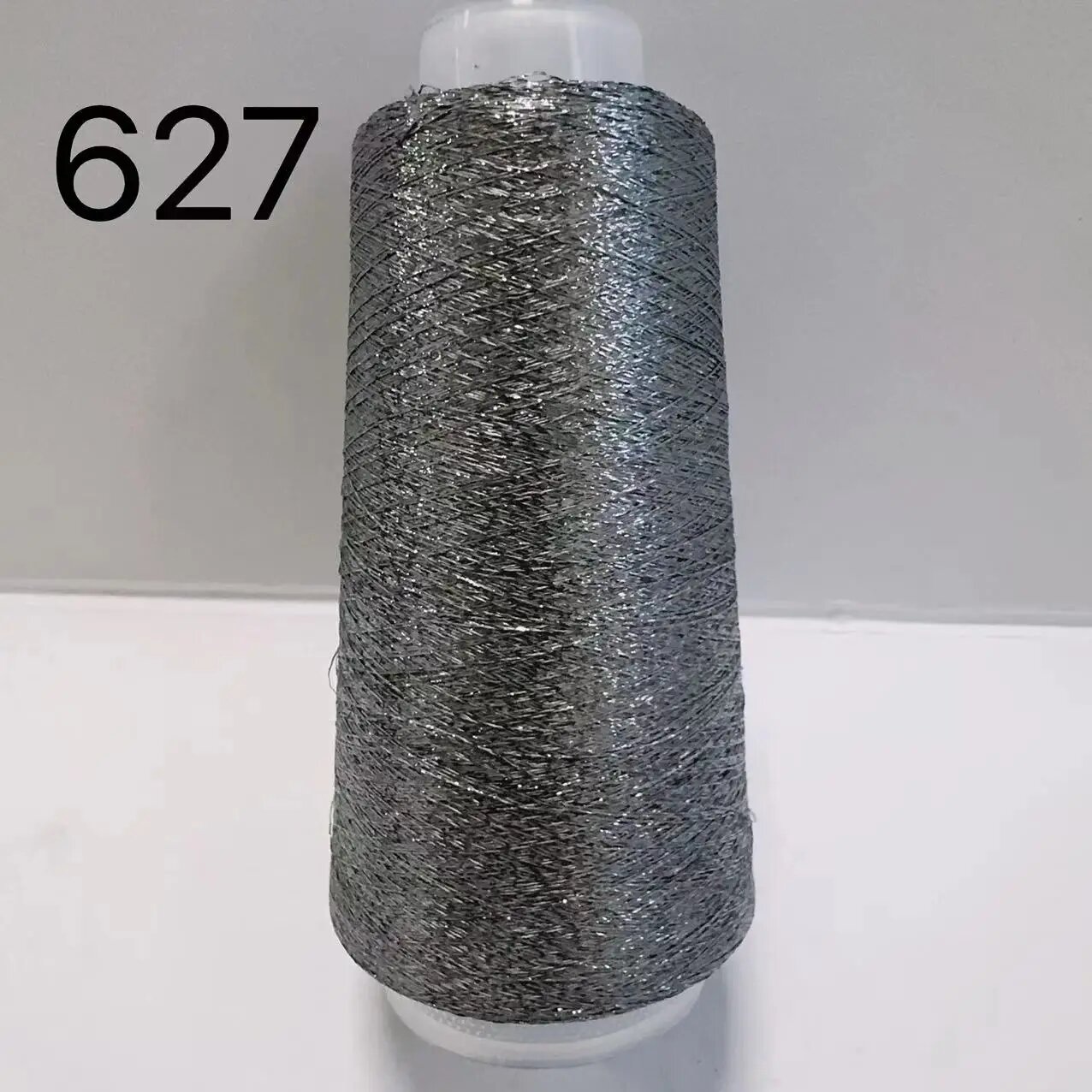 Пряжа металлизированная, серый, 627, 50г