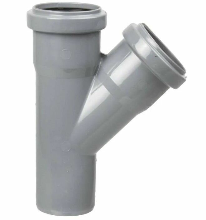 Тройник канализационный PRO AQUA диаметр 50 мм, 45 градусов, полипропилен