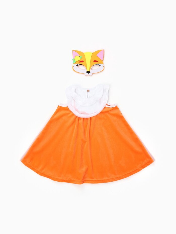 Карнавальный костюм "Лисичка", сарафан, маска фетр, р.28, рост 98-104 см