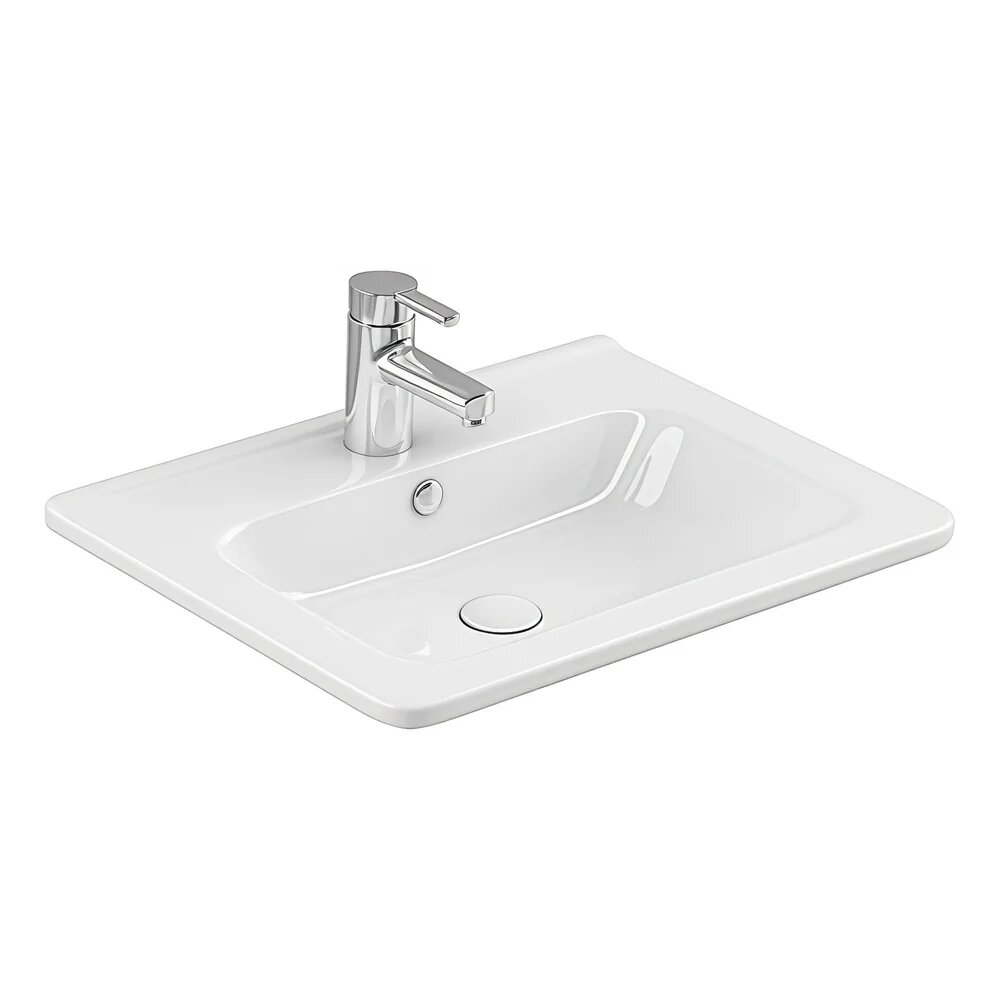 Мебельная раковина Dreja Nikson 60 раковина для ванной, белая, прямоугольная