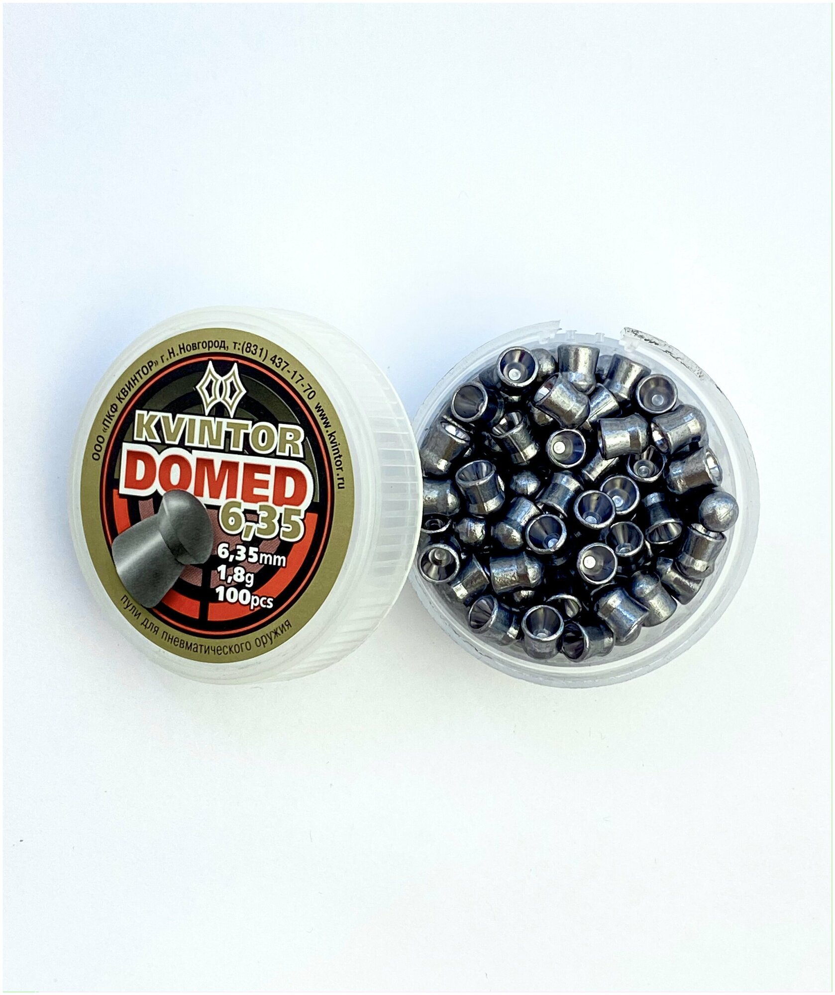 Пуля для пневматики"Kvintor Domed" кал. 6.35 мм, 1.8 гр, 100 шт 9149667