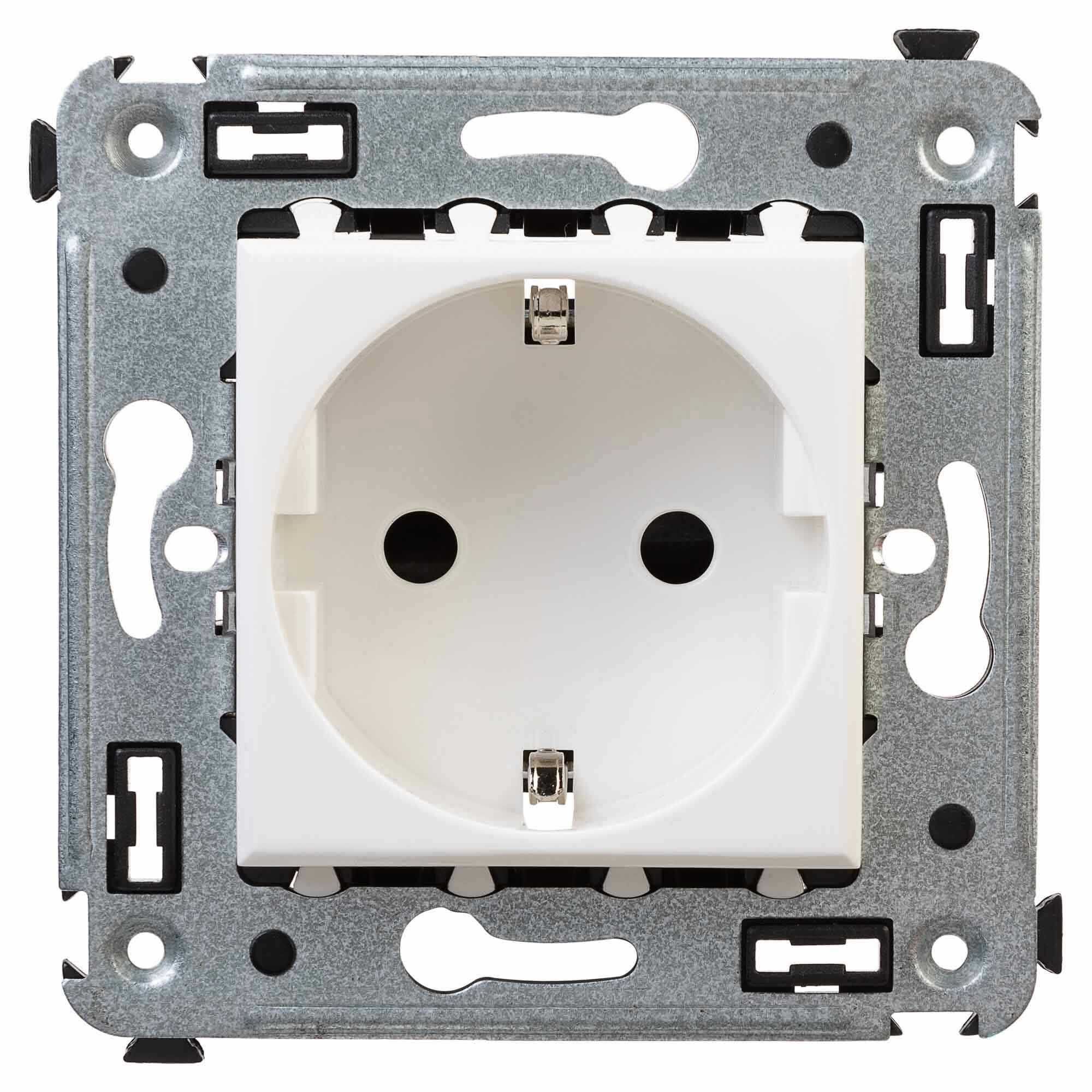 Розетка(механизм) Avanti DKC, "Белое облако" с зазем. защ. шторки, цвет белый (1 штука)