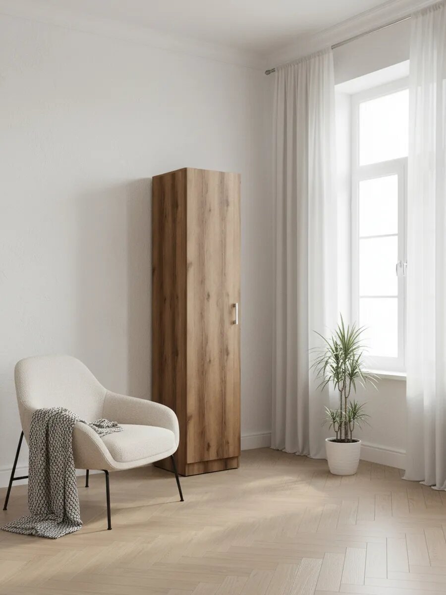 Шкаф FRESTER распашной пенал в спальню для одежды с полками, от производителя