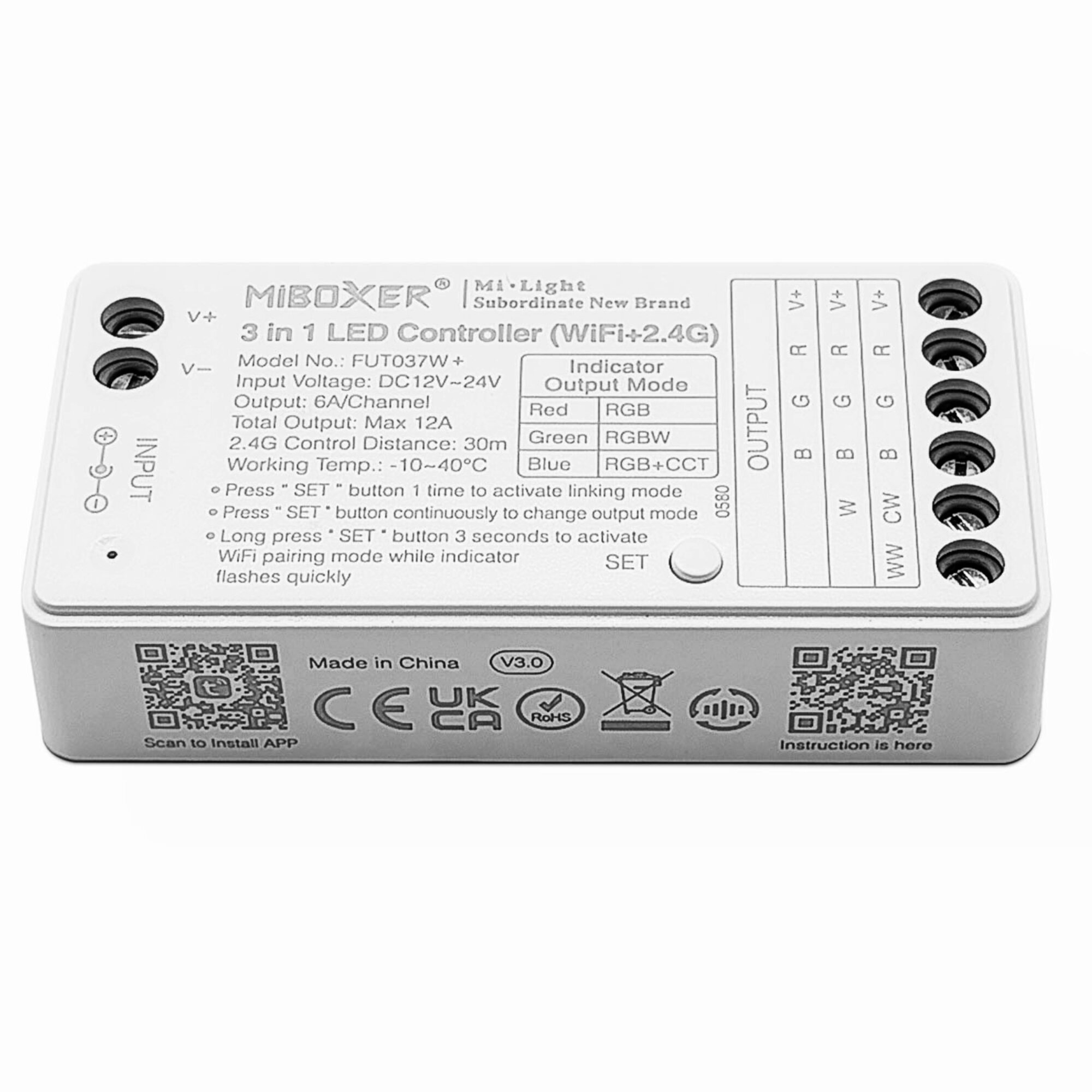 FUT037W+ Miboxer Контроллер 3 в 1 (Wi-Fi + 2.4G) с умным домом Giant4