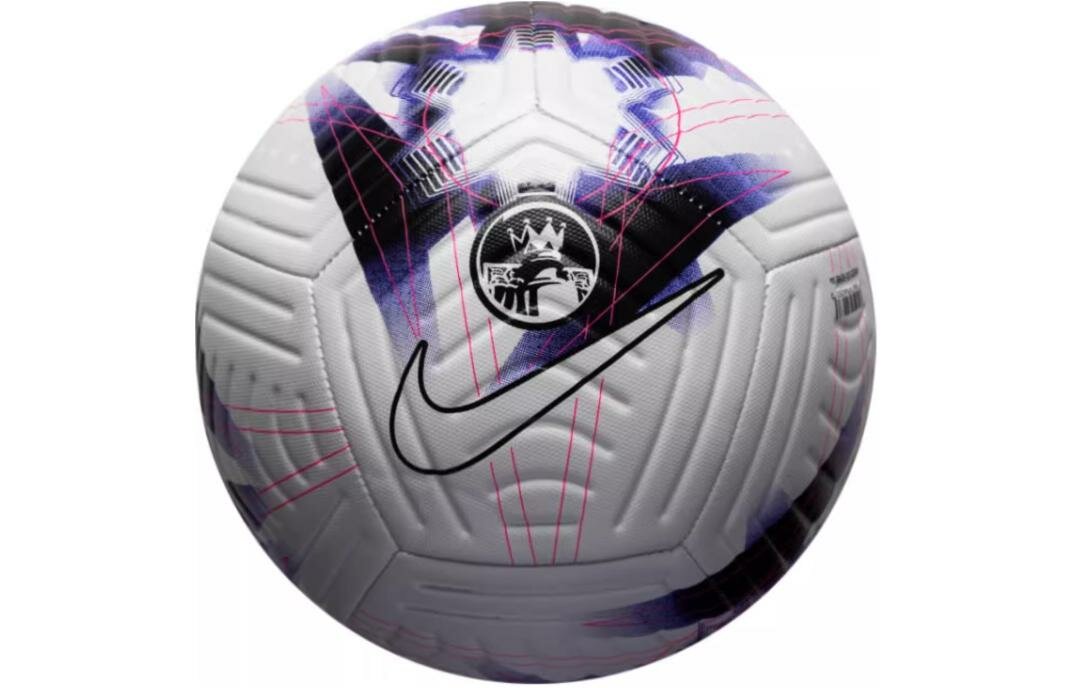Футбольный мяч унисекс Nike резиновый, фиолетово-белый, размер 5, S EU