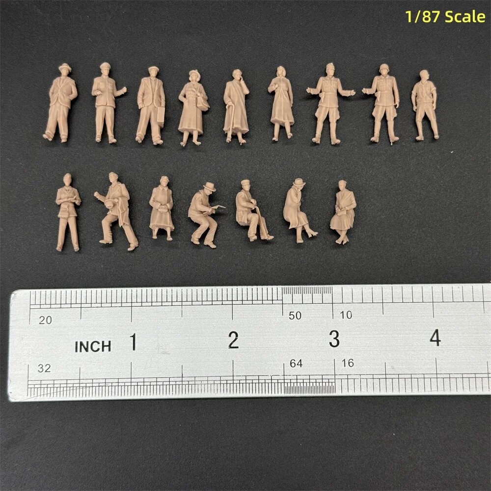 Фигурки солдаты WWII 1/87, 16 шт, цвет 1