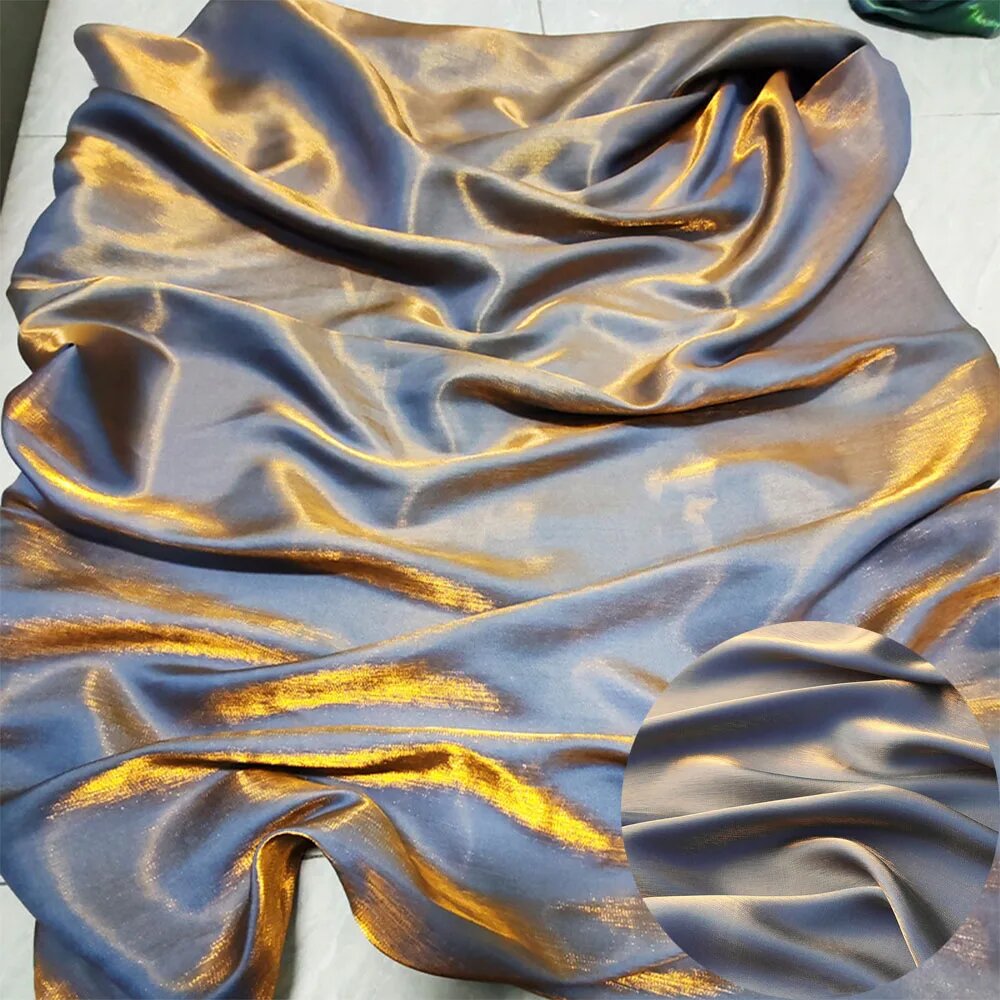 Атласная ткань Gray Gold 150см