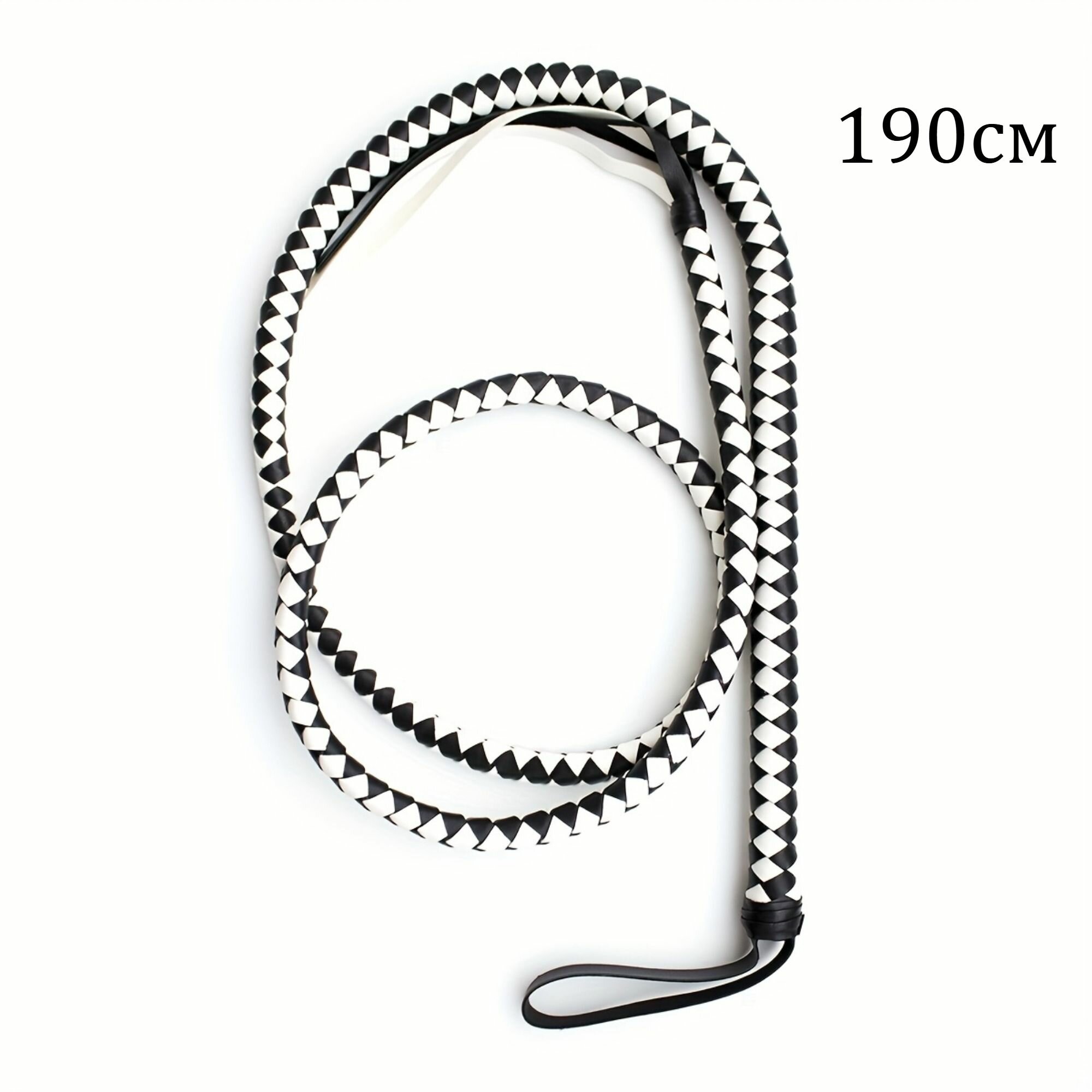 Длинная казачья нагайка из натуральной кожи (190 см).