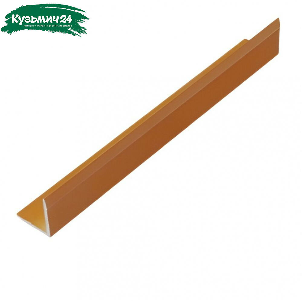 Уголок алюминиевый MasterDeck 30х30х2 мм, гладкий, для торцов настила на террасе, орегон, длина 3 м, 1 шт