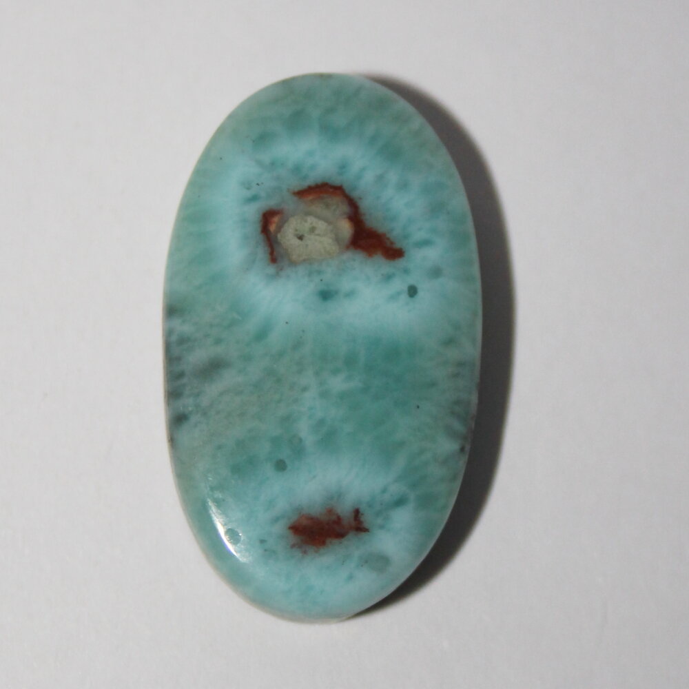 Кабошон Ларимар, ювелирная вставка, 26х15х5 мм, Доминикана "True Stones"