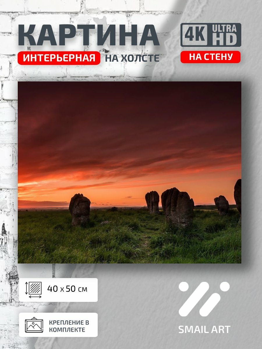 Картина на холсте интерьерная 40 на 50 на стену Небо Landscape для кафе пейзаж интерьер