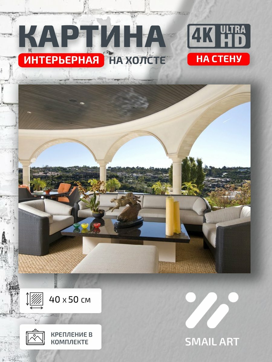 Картина на холсте интерьерная 40 на 50 на стену Город City для кафе урбанистика интерьер